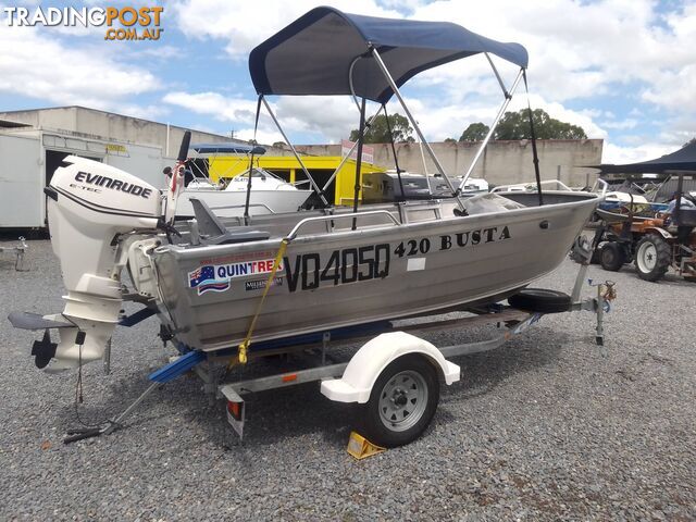 2012 MILLENIUM QUINTREX 420 BUSTA TINNY WITH TELWATER TELLITE TRAILER