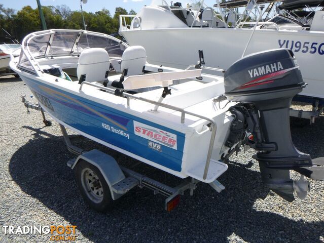 STACER SEAWAY 420 2006 RUNABOUT WITH 2006 40HP YAMAHA AND TRAILER