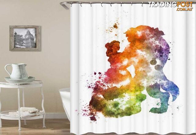Colorful Splash Beauty And The Beast Shower Curtain Curtain 7427046056380