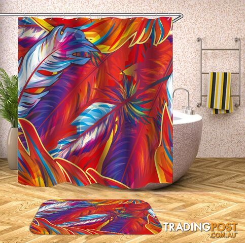 Fire Colors Feathers Shower Curtain Curtains 7427045968738